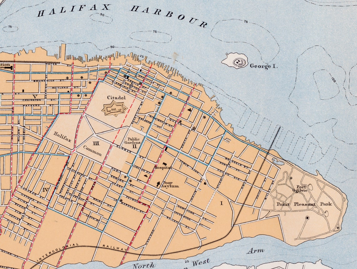 1915 Antique City Map of Halifax, Nova Scotia, Canada - Etsy