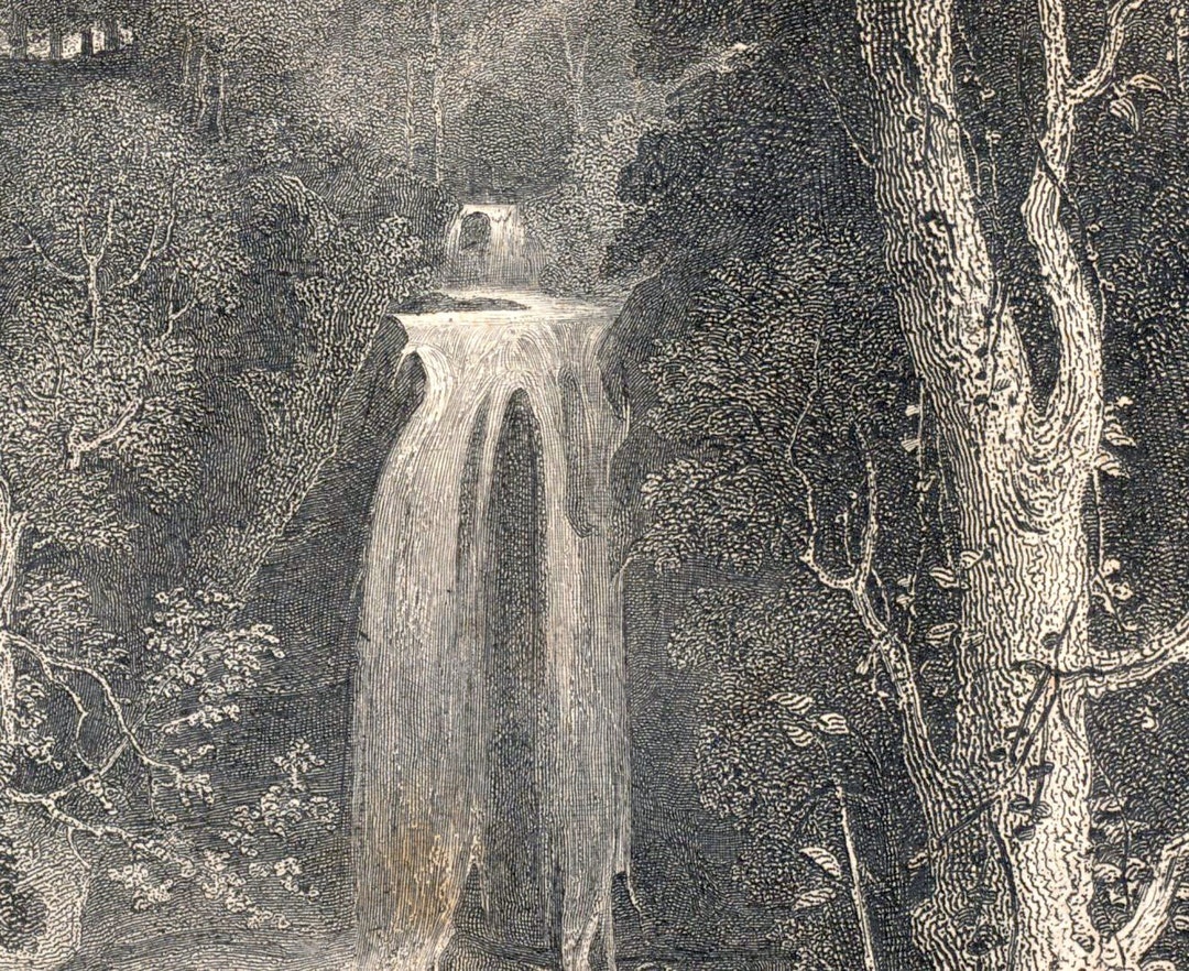 1862 Antique Engraving of the Falls of Acharn, Scotland - Etsy