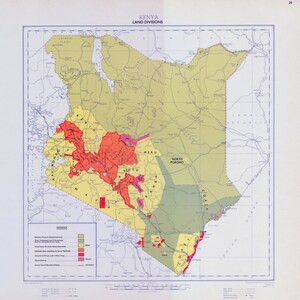 Kenya Map - Land Divisions - RARE Large Vintage 1962 Map - Etsy