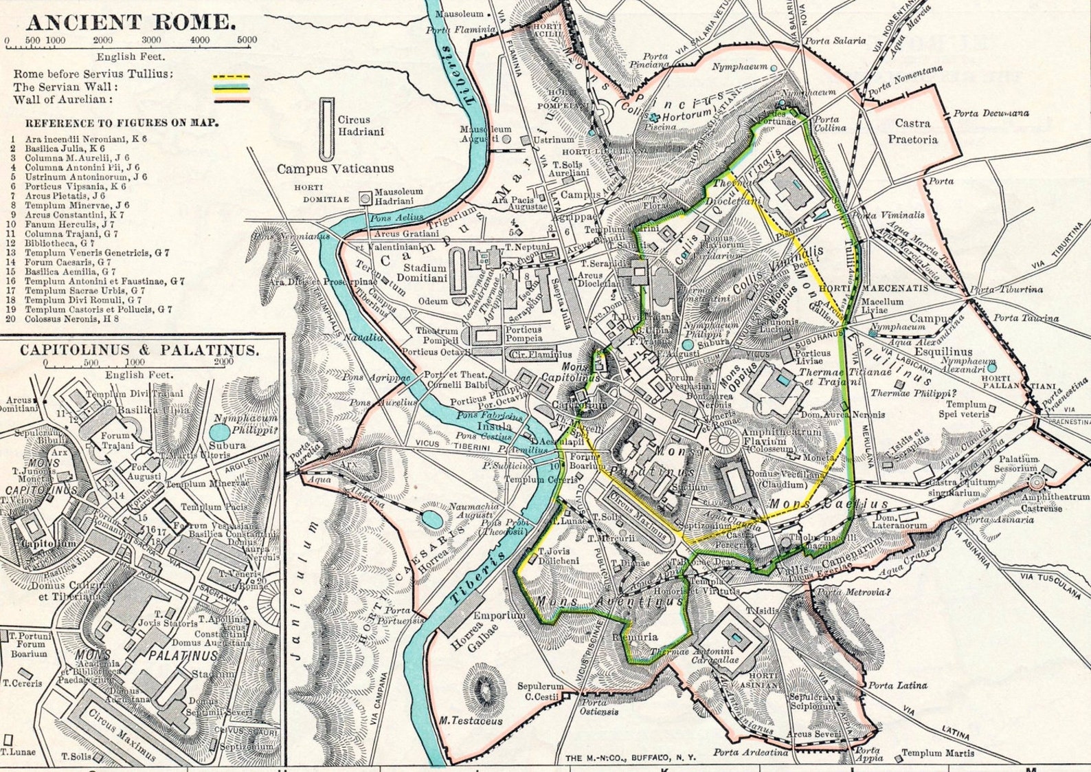 1902 Vintage Map of Athens and Rome Vintage City Map Old - Etsy
