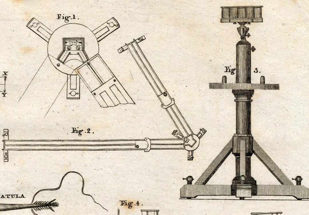 Antique Print of Photometers, Opera Glasses, and Vultures - 1797 ...