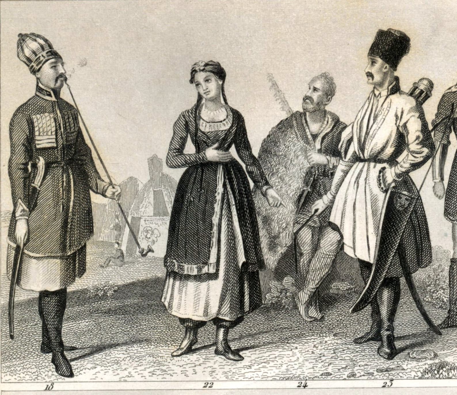 1860 Antique Print of Russian Tribes Plate 10 - Etsy