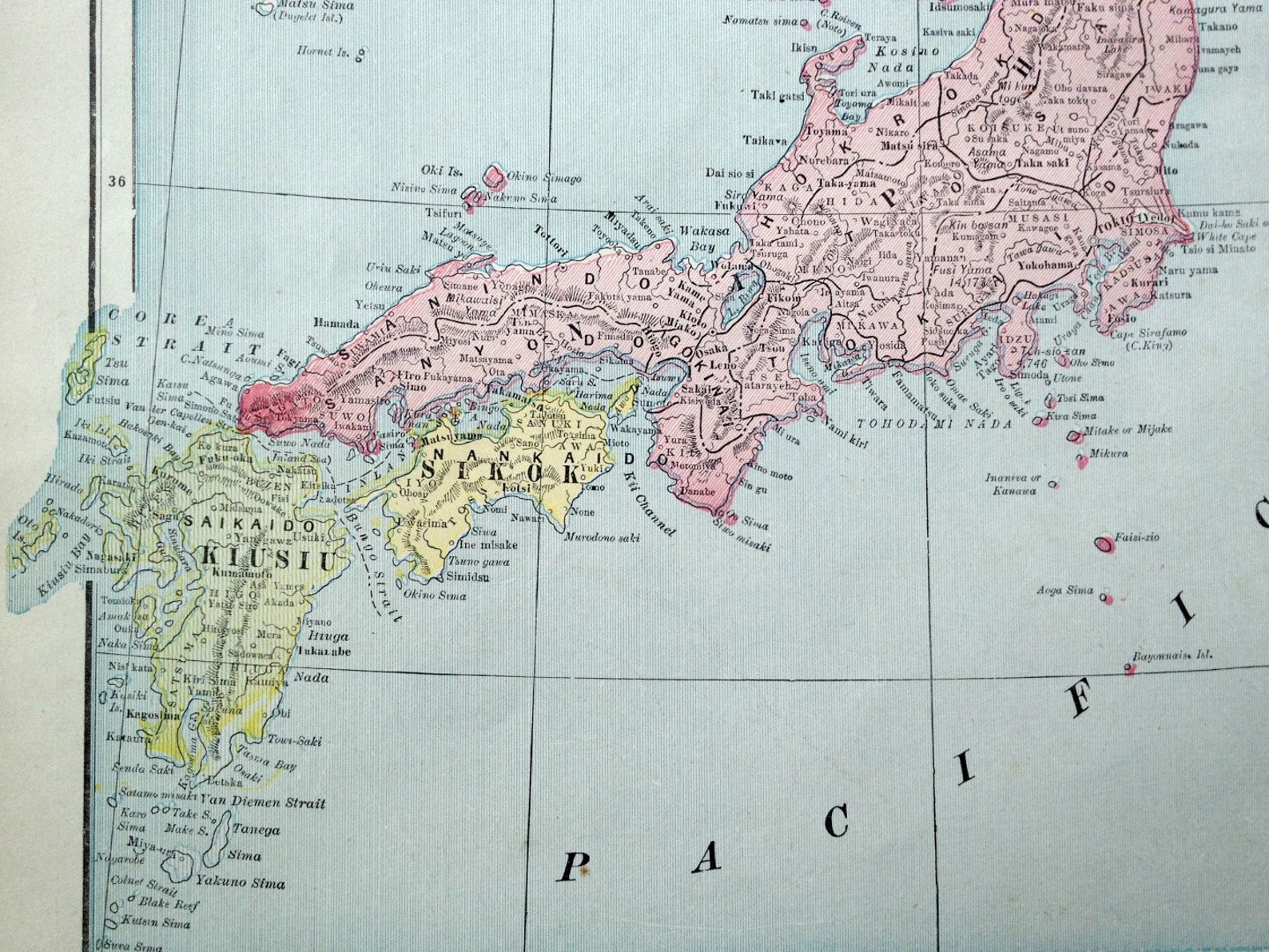 1899 Vintage Map of Japan - Old Map of Japan - Etsy