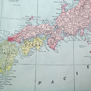 1899 Vintage Map of Japan - Old Map of Japan - Etsy