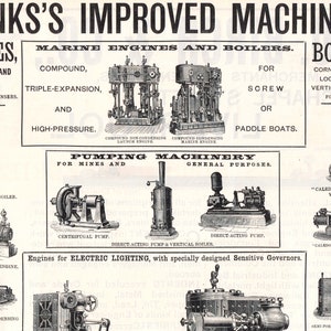 1889 Rare Antique Advertisement for Engines and Boilers - Shanks's ...