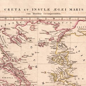 1828 Antique Map of Crete - Aegean Sea - Hand Coloured Arrowsmith Map ...