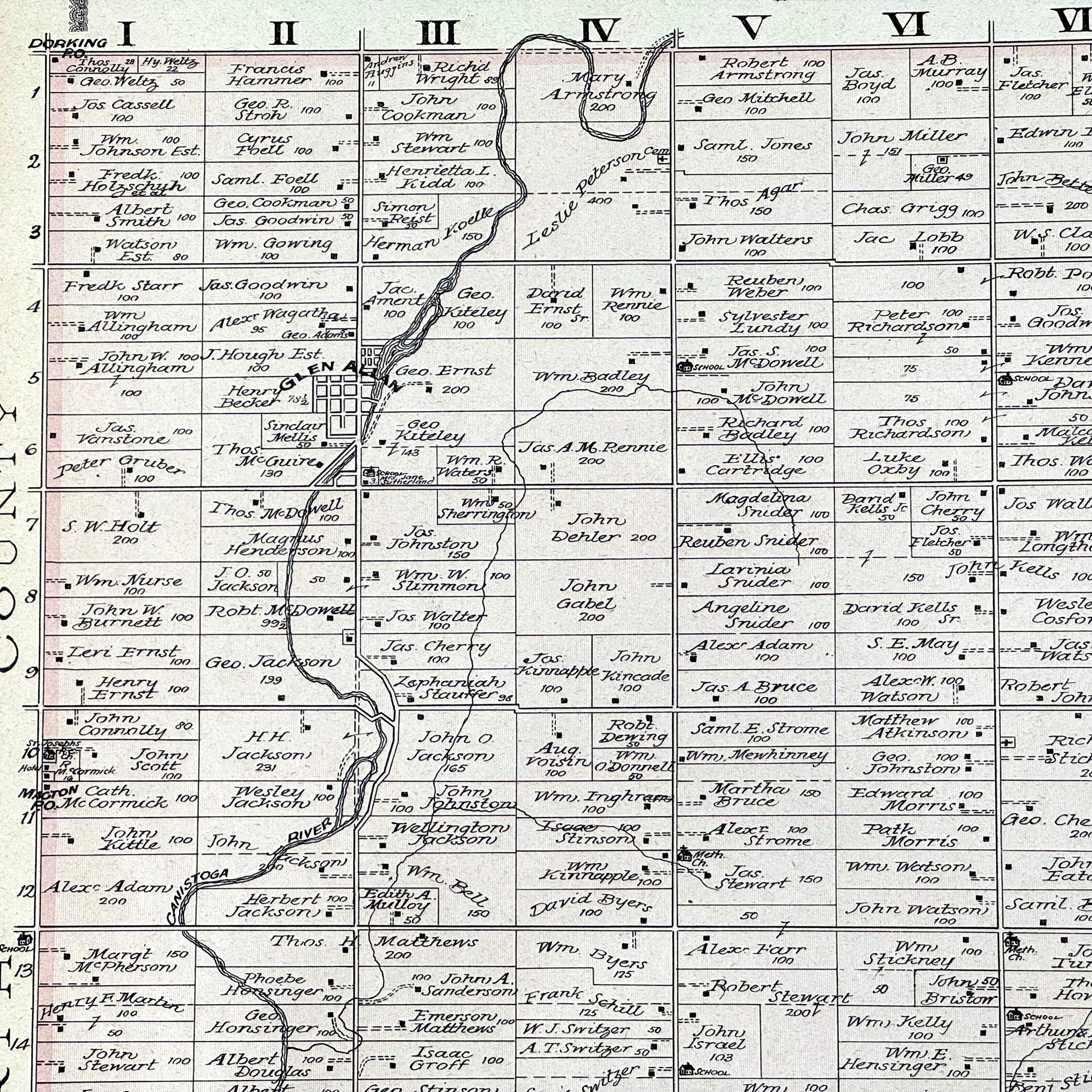 1906 Rare Large Vintage Map of Peel Township, Wellington County ...