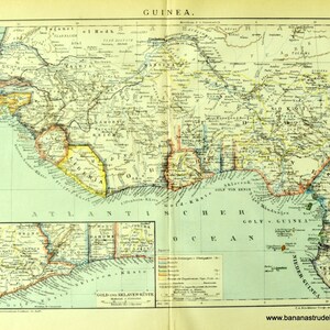 1895 Antique Map of Guinea - German Map - TW13 110 - Etsy