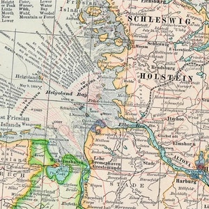 1902 Antique Map of the German Empire - Germany Antique Map - Northern ...