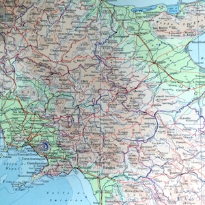 1958 Vintage Map of Italy Central Inset of Rome - Etsy