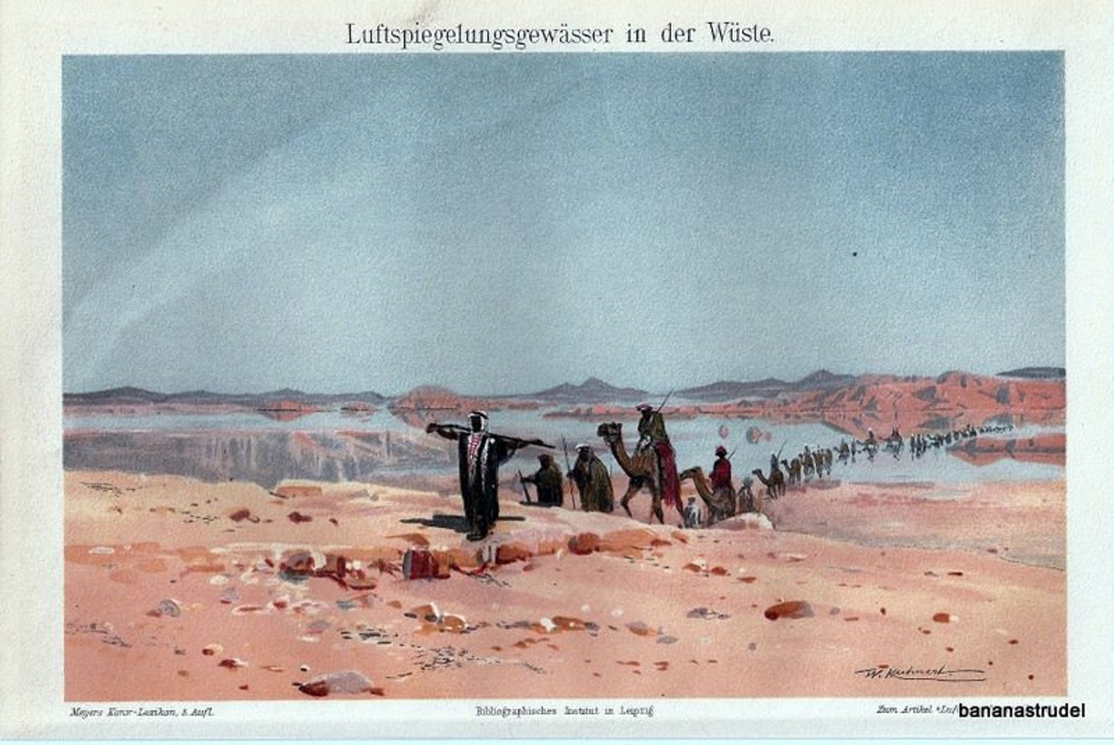 Antique Print of a Desert Mirage 1895 Chromolithograph | Etsy