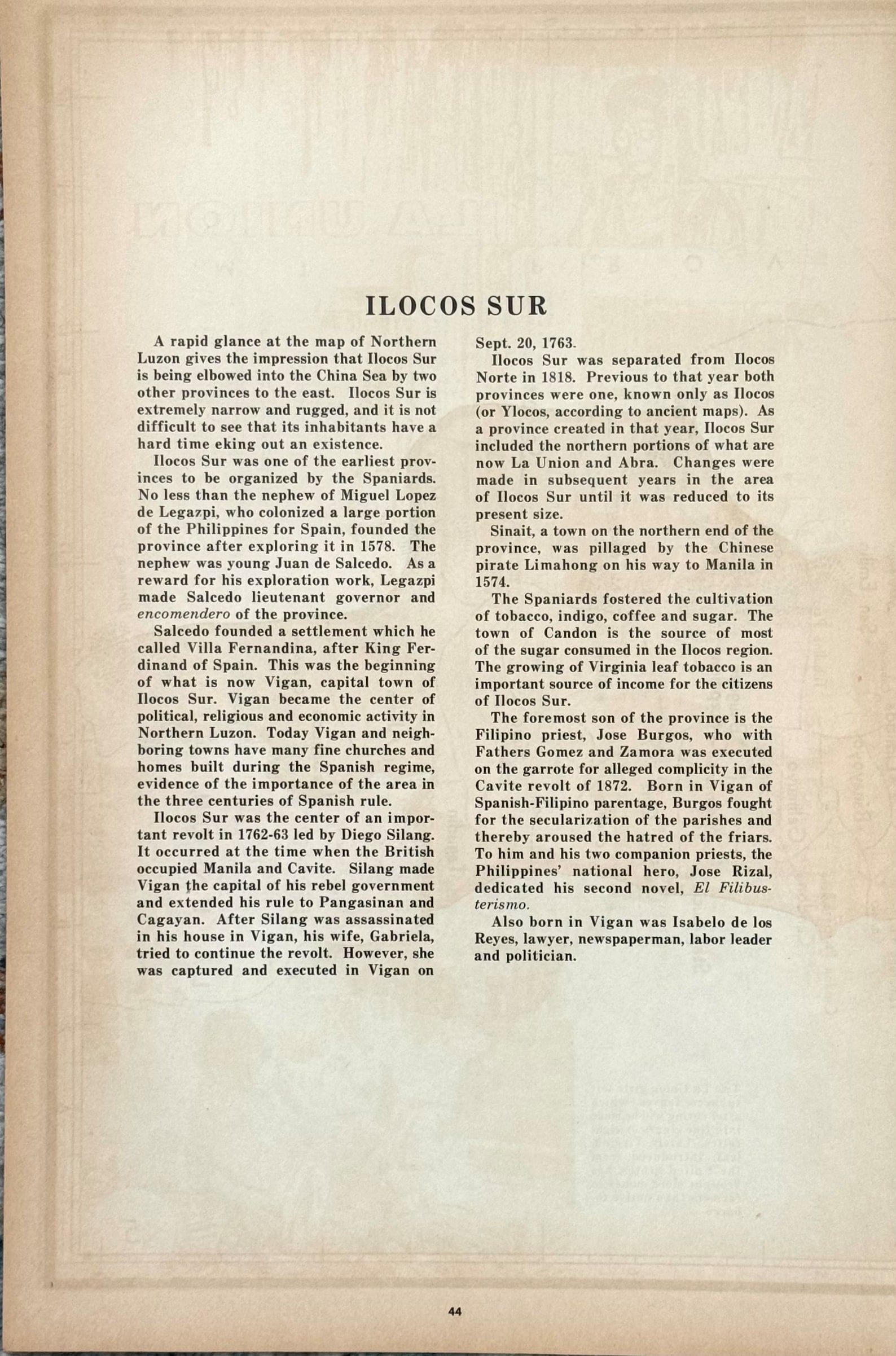 1959 Large Rare Vintage Map of Ilocos Sur, the Philippines - Vigan ...