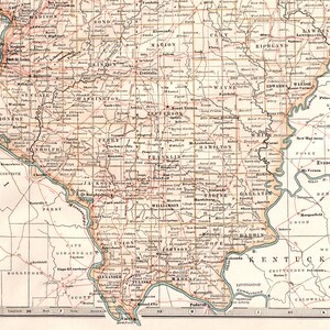 Antique Map of Southern Illinois - Inset of Chicago and Vicinity - 1911 ...