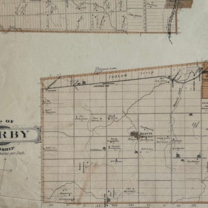 1880 Large Antique Map of Bentinck and Derby Townships, Grey County ...