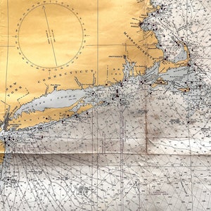 1965 Large Map of Cape Sable to Cape Hatteras Massachusetts, Nova ...