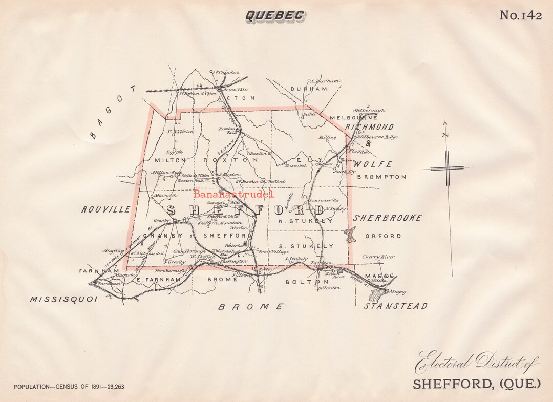 Antique Map of Shefford, Quebec 1895 Electoral Map It's Where You Live ...