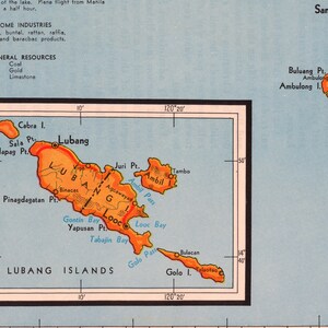 Mindoro, Philippines - RARE Large Vintage 1959 Map - Puerto Galera ...