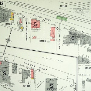 1964 Vintage Map of Etobicoke - Toronto - Insurance Maps - Dundas West ...