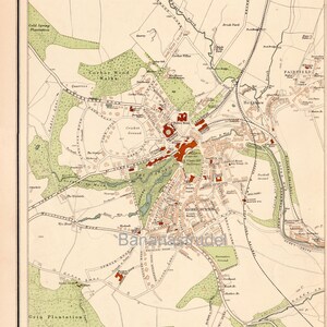 Antique Map of Buxton, Derbyshire, UK - 1898 Large Vintage Map - Etsy