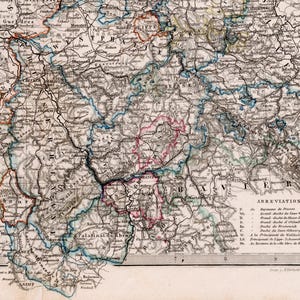 Antique Map of Northwestern Germany - Hanover - Westphalia - Rhine ...