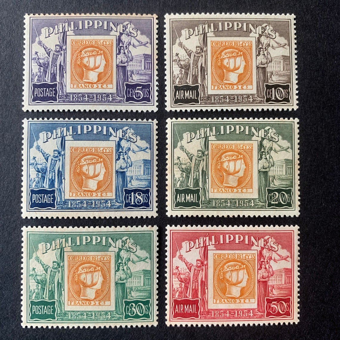 Philippine Postage Stamps 1954 Collectible MNH Centenary of - Etsy