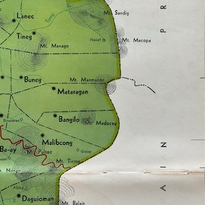 1959 Large Rare Vintage Map of Abra, the Philippines - Bangued - La Paz ...