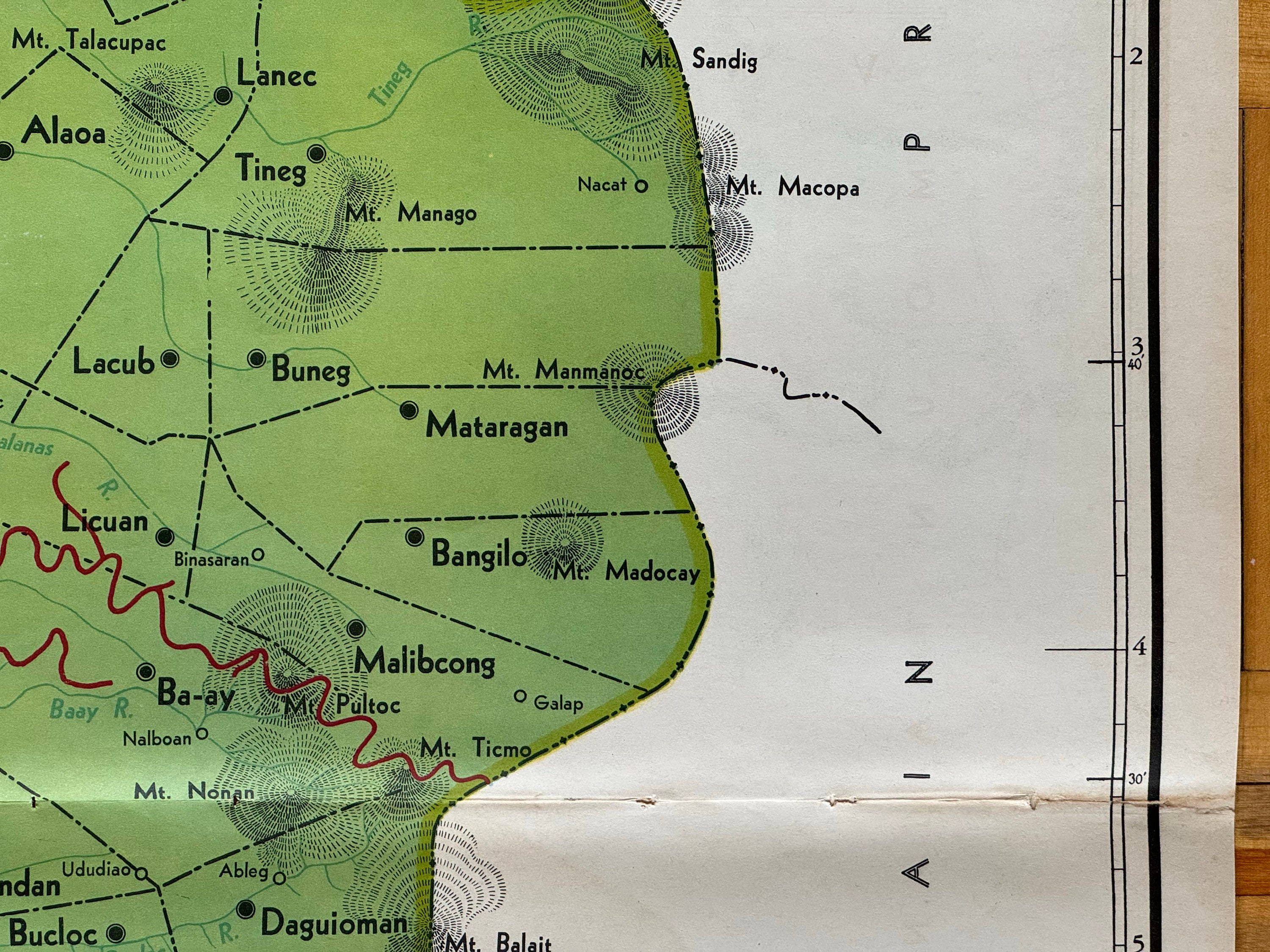 1959 Large Rare Vintage Map of Abra, the Philippines - Bangued - La Paz ...