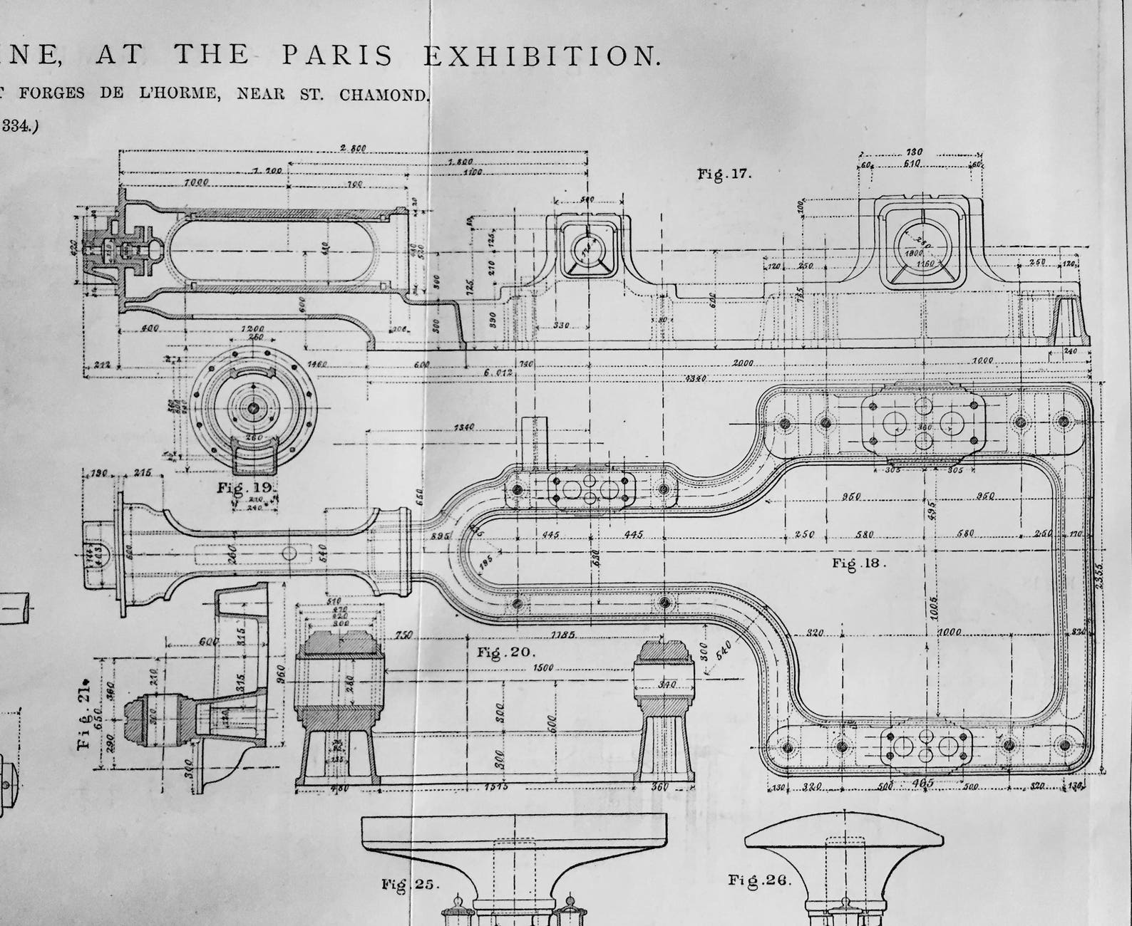 1878 Large Antique Blueprint of Geared Pumping Engine | Etsy