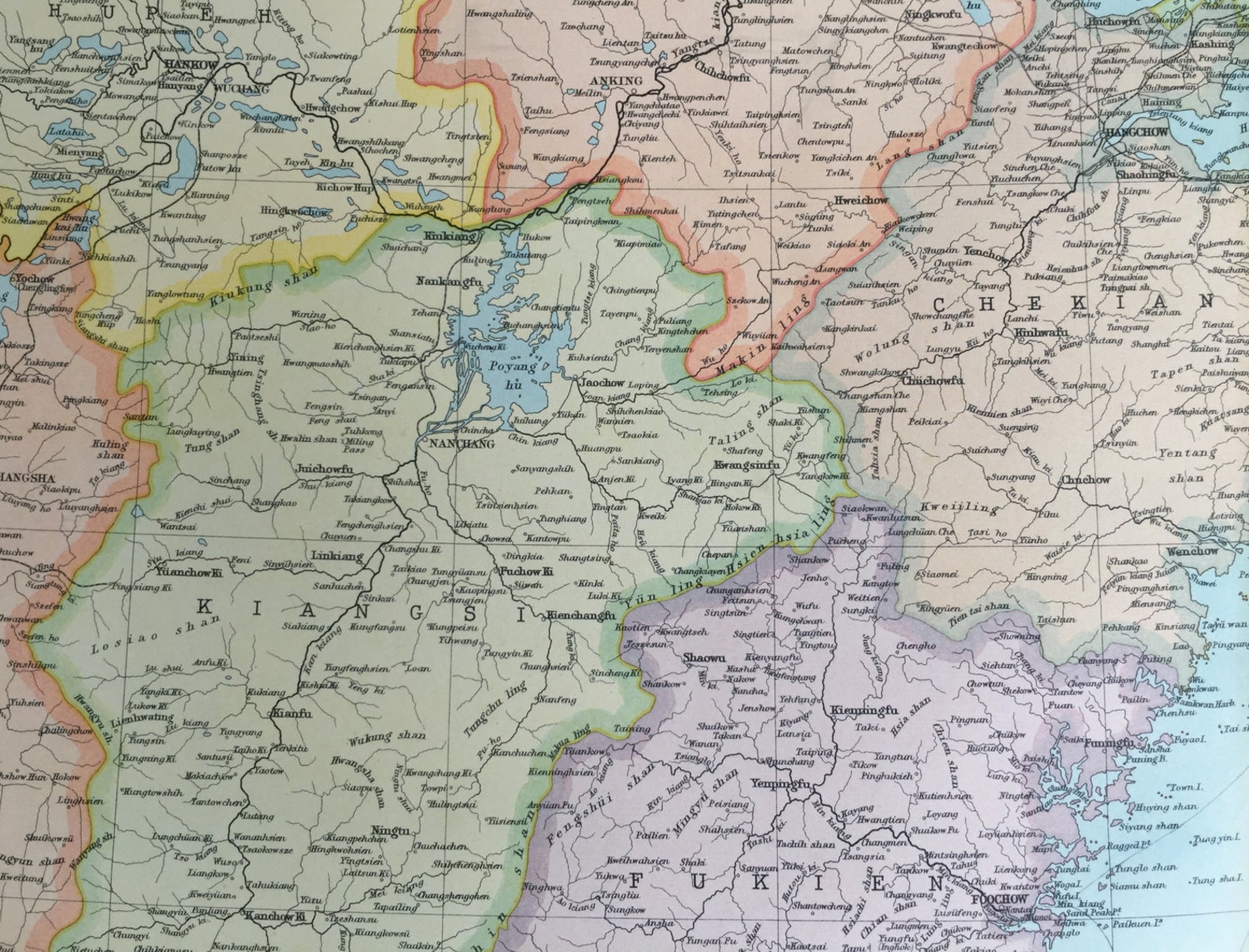 1922 Very Large Map of Eastern China | Etsy