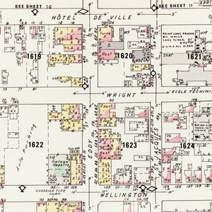 Mapa vintage de Hull, Quebec 1968 Mapa de seguro contra incendios Hoja ...