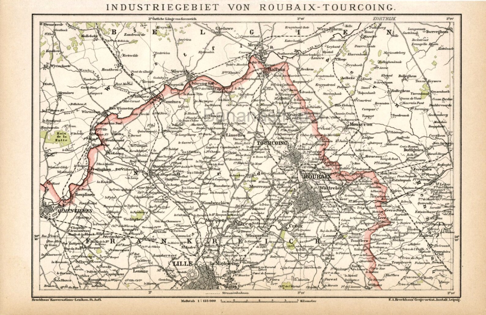 1897 Antique German Map of the Industrial Region of | Etsy