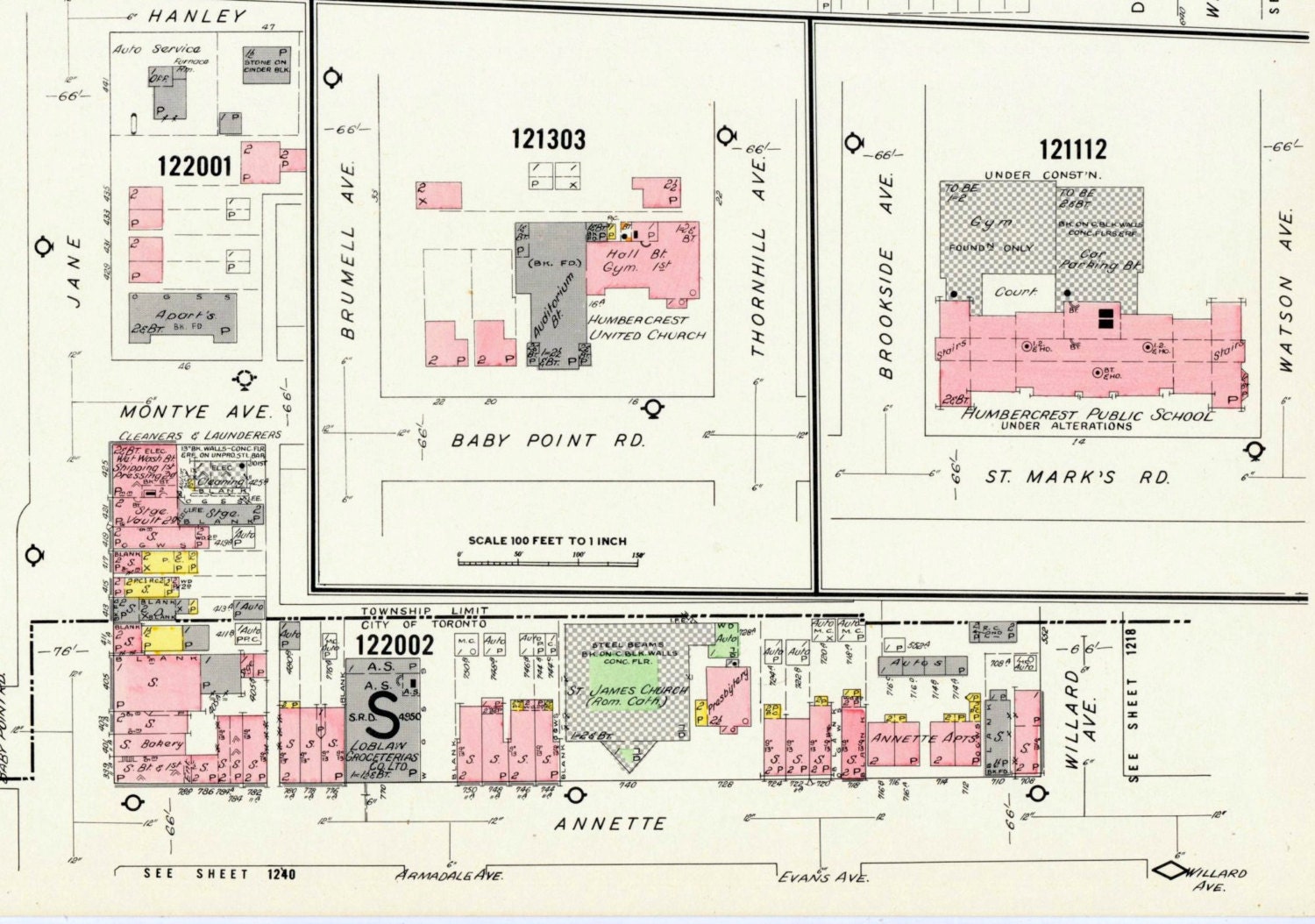 1964 Vintage Map of Etobicoke Toronto Insurance Maps - Etsy