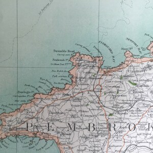 1898 Antique Map of Cardigan and Environs, the UK - Large Map - Etsy