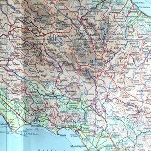 1958 Vintage Map of Italy Central Inset of Rome - Etsy