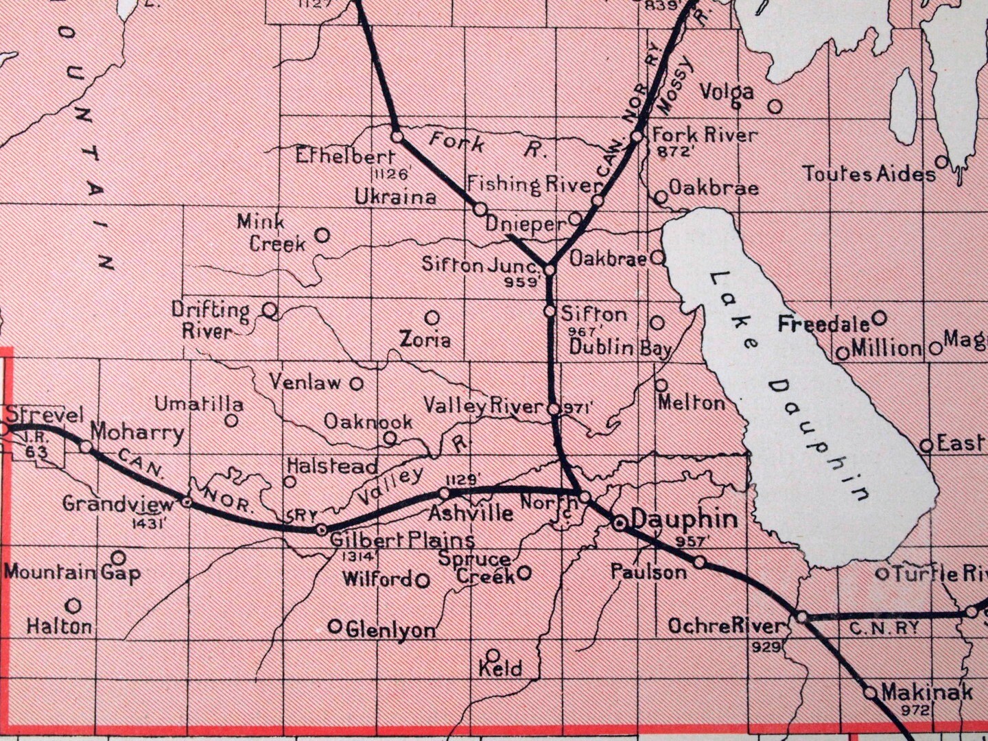 1915 Antique Map of the Electoral District of Dauphin, Manitoba, Canada ...