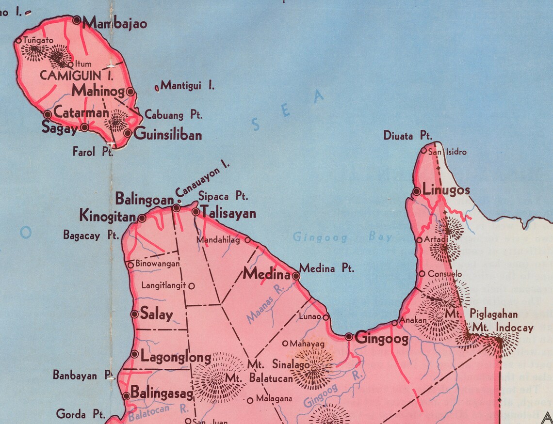 Large Vintage Map of Misamis Oriental Philippines Cagayan - Etsy