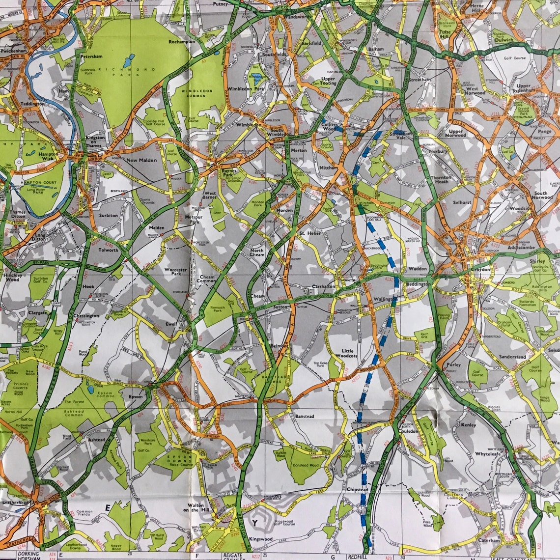 1960s Vintage Wall Map of London and Suburbs Vintage Street - Etsy