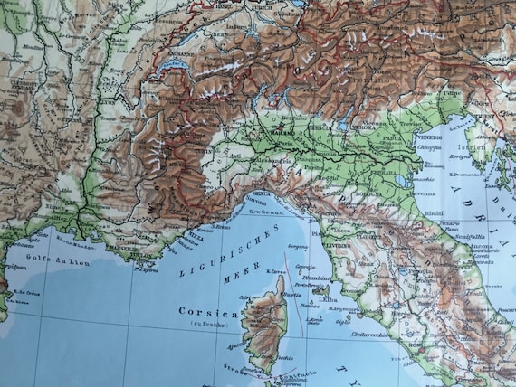 Italian Peninsula Physical Map