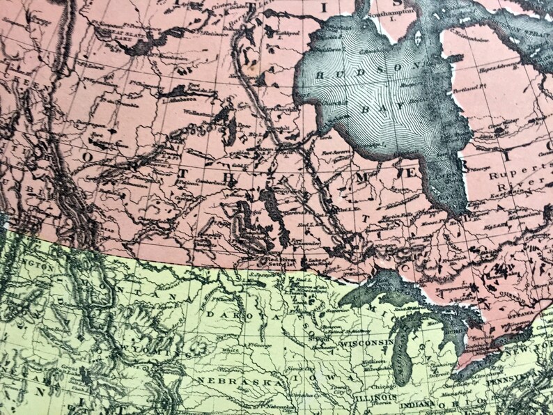 1880 Antique Map of North America North America Antique Map - Etsy