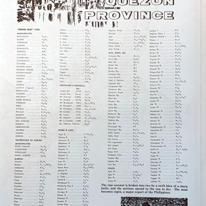 Large Vintage Map of Quezon, Philippines - Infanta - Lucena - Tayabas ...