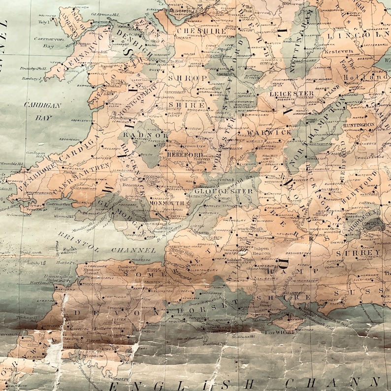 Antique Roll Map of the British Isles E. N. Moyer Map Huge - Etsy