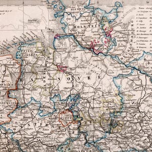 Antique Map of Northwestern Germany - Hanover - Westphalia - Rhine ...