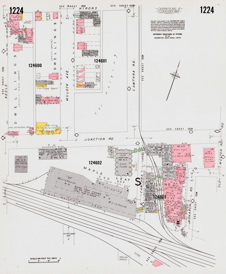 1964 Vintage Map of Etobicoke Toronto Junction Road - Etsy Canada