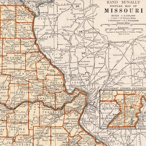 1937 Vintage Map of Missouri - Antique Missouri Map - Etsy