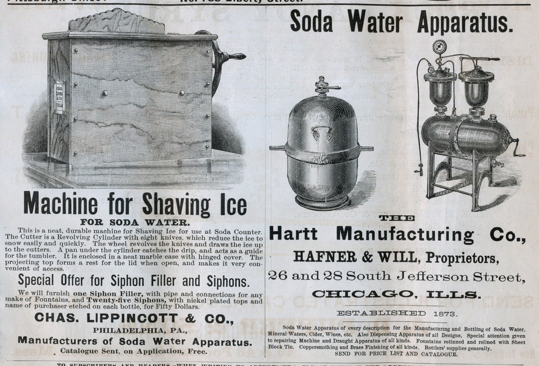 Rare Antique Advertisement for Pharmacy Products - Ice-shaving Machine ...