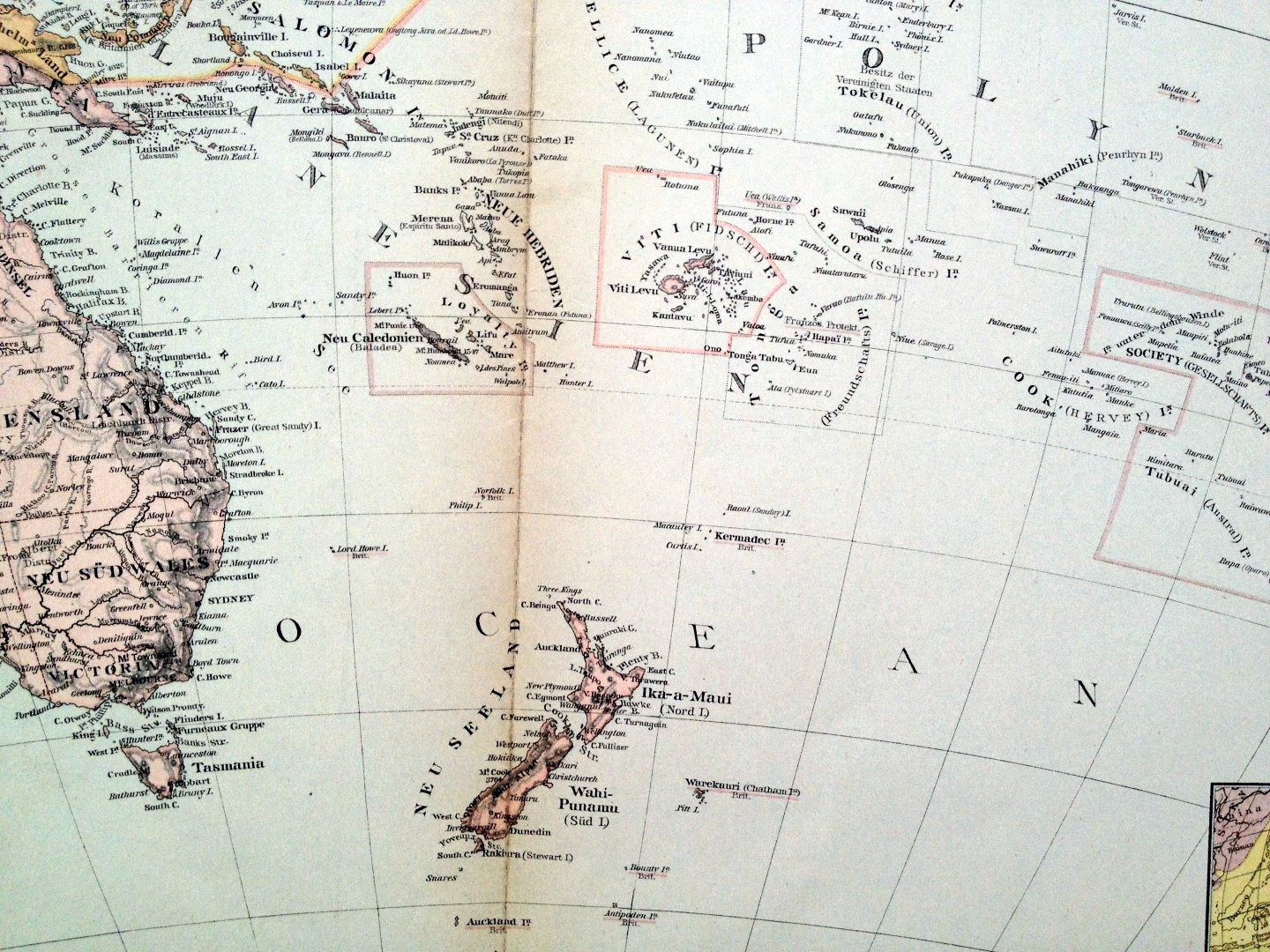 Ca. 1910 Large German Vintage Map of Australia and Polynesia - Etsy