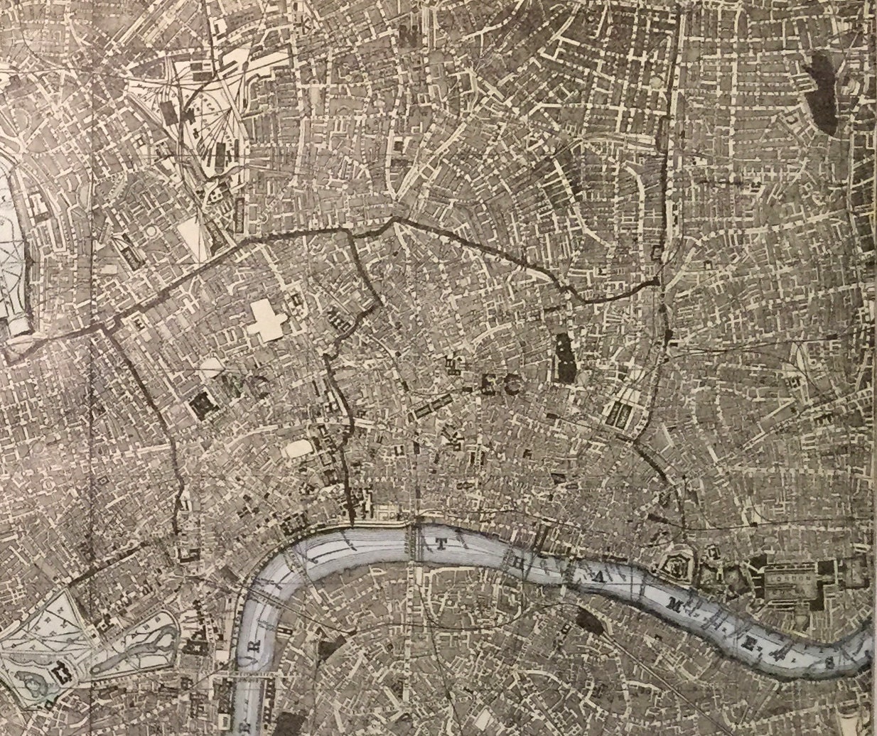 1892 Large Antique Map of London, England - Etsy