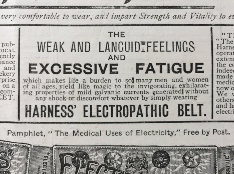 Antique Advertisement for the Harness Electropathic Belt | Etsy