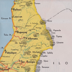 Antique Province, Philippines - RARE Large Vintage 1959 Map - San Jose ...