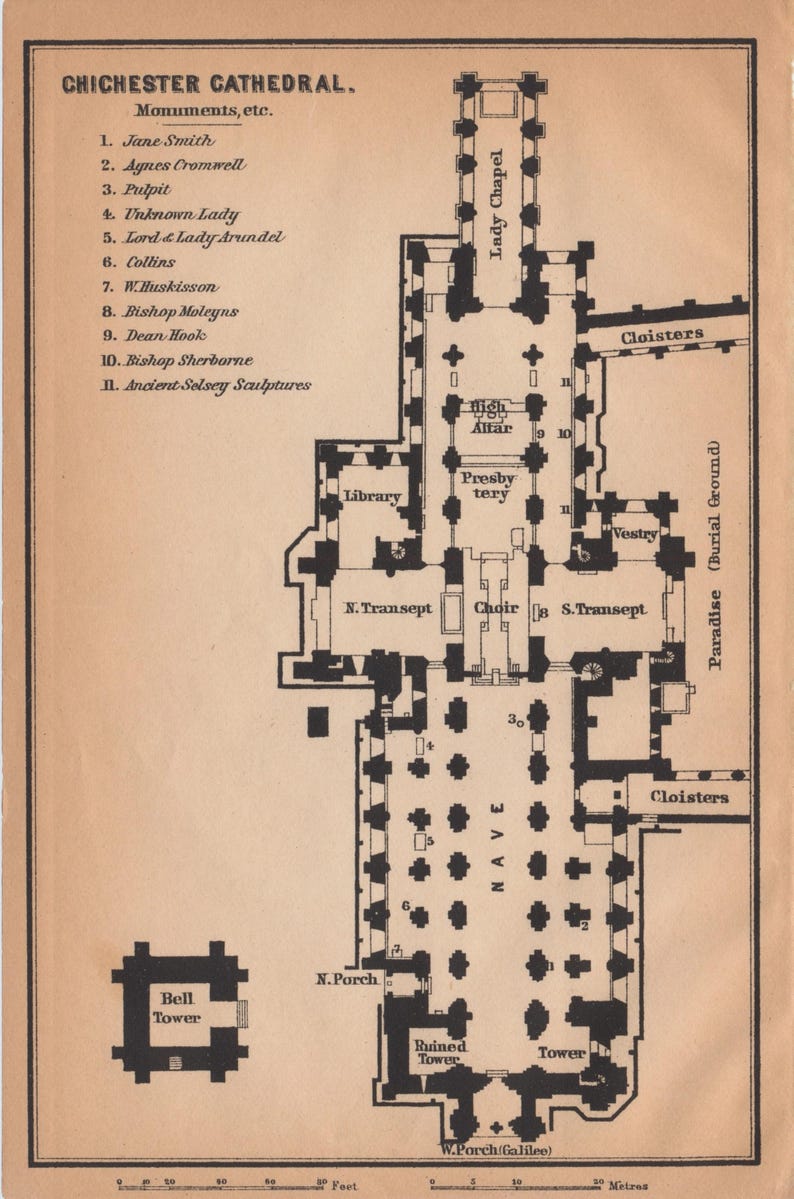 Cathedrals of Great Britain - 8 Church Plans From 1906 - Chester ...